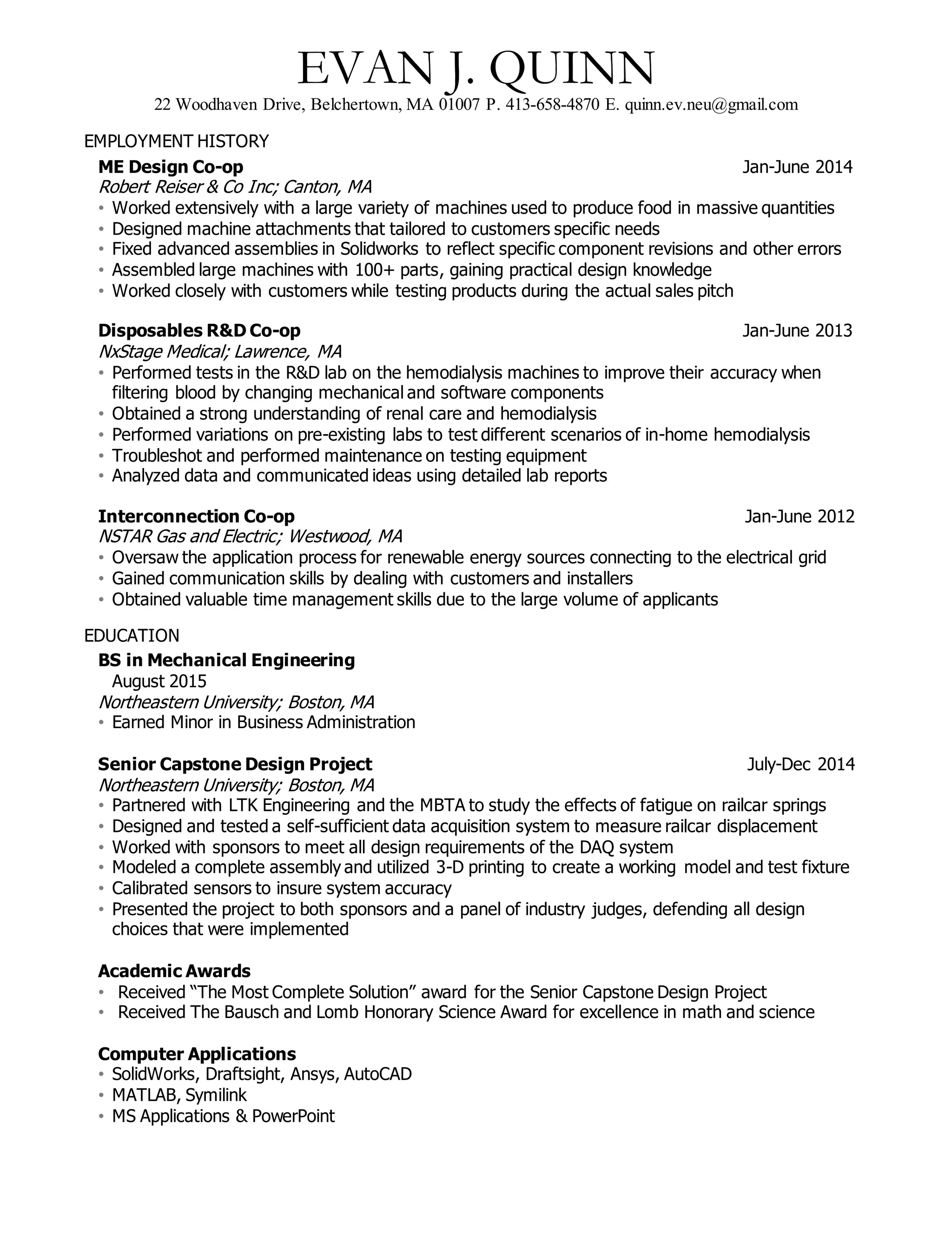 Evan Quinn Resume - 2015 | DOCX