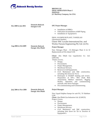 CV NAEEM QURESHI 2014 | DOC
