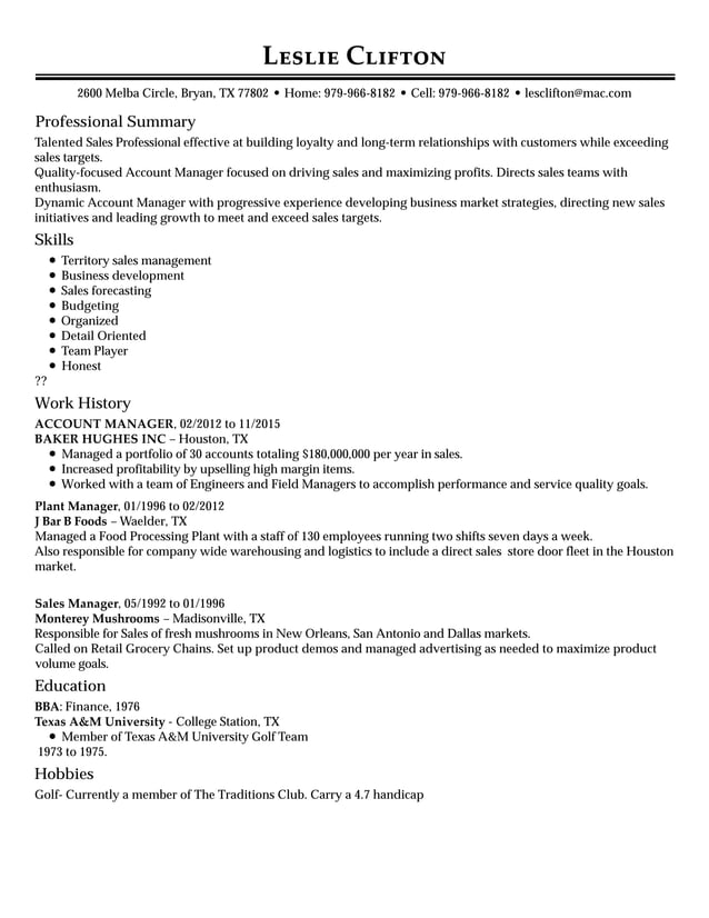Leslie Clifton Resume 1-4 | PDF