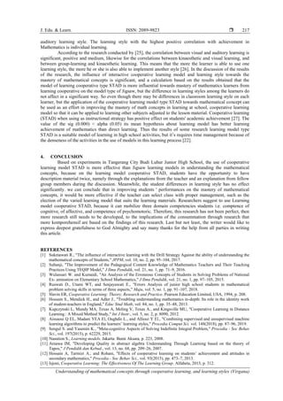 Understanding of mathematical concepts through cooperative learning ...