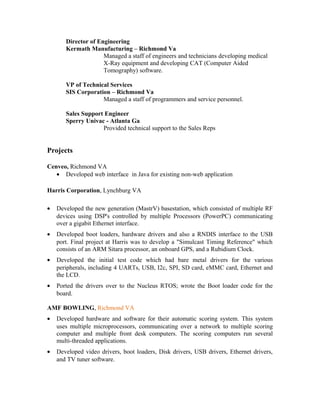 Richard Bronson Full Resume 2015 | DOC