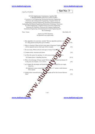 07 A1 Ec01 C Programming And Data Structures | PDF