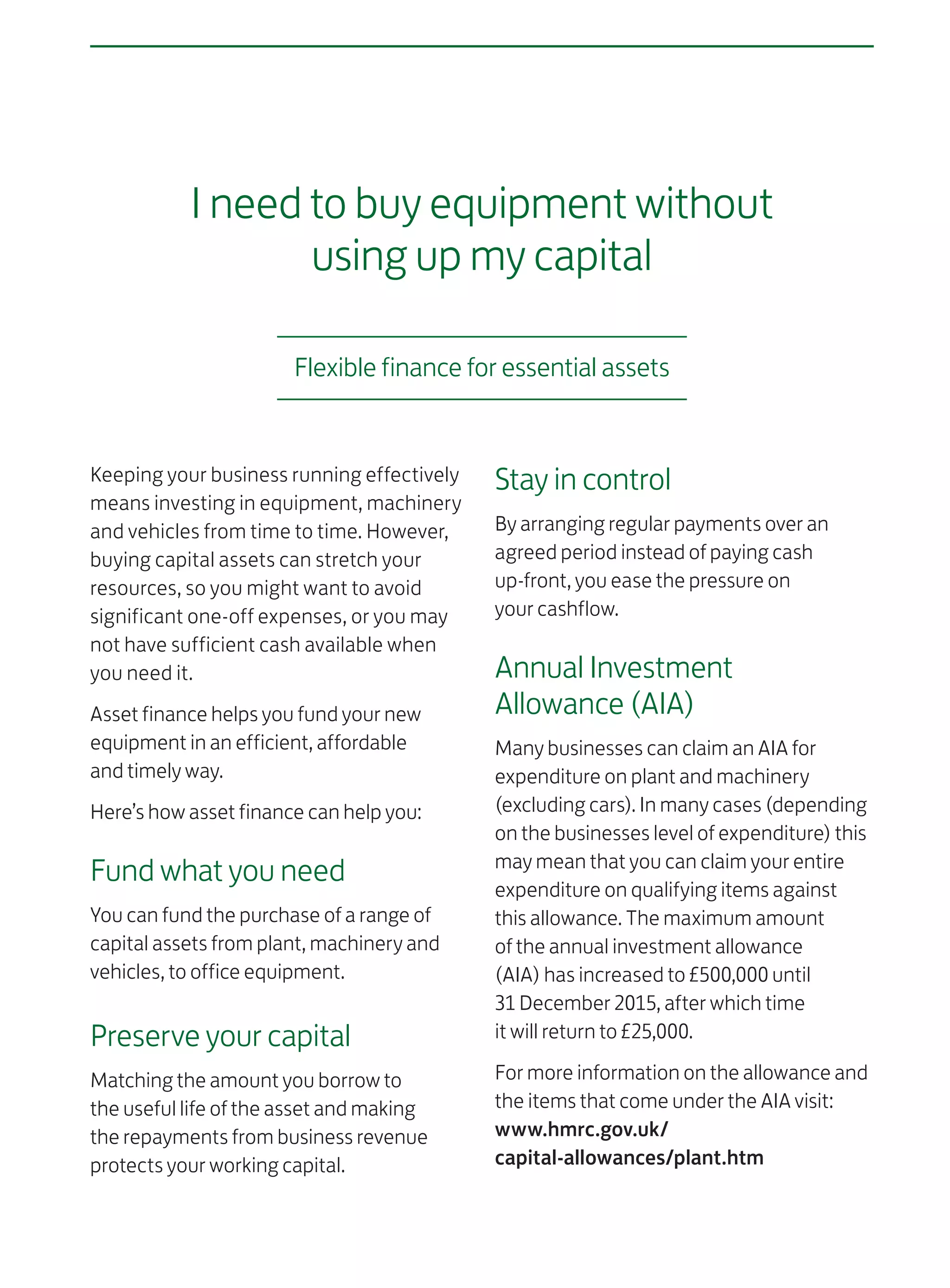 Asset Finance Brochure | PDF
