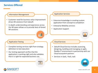 Saksoft Inc | PPTX