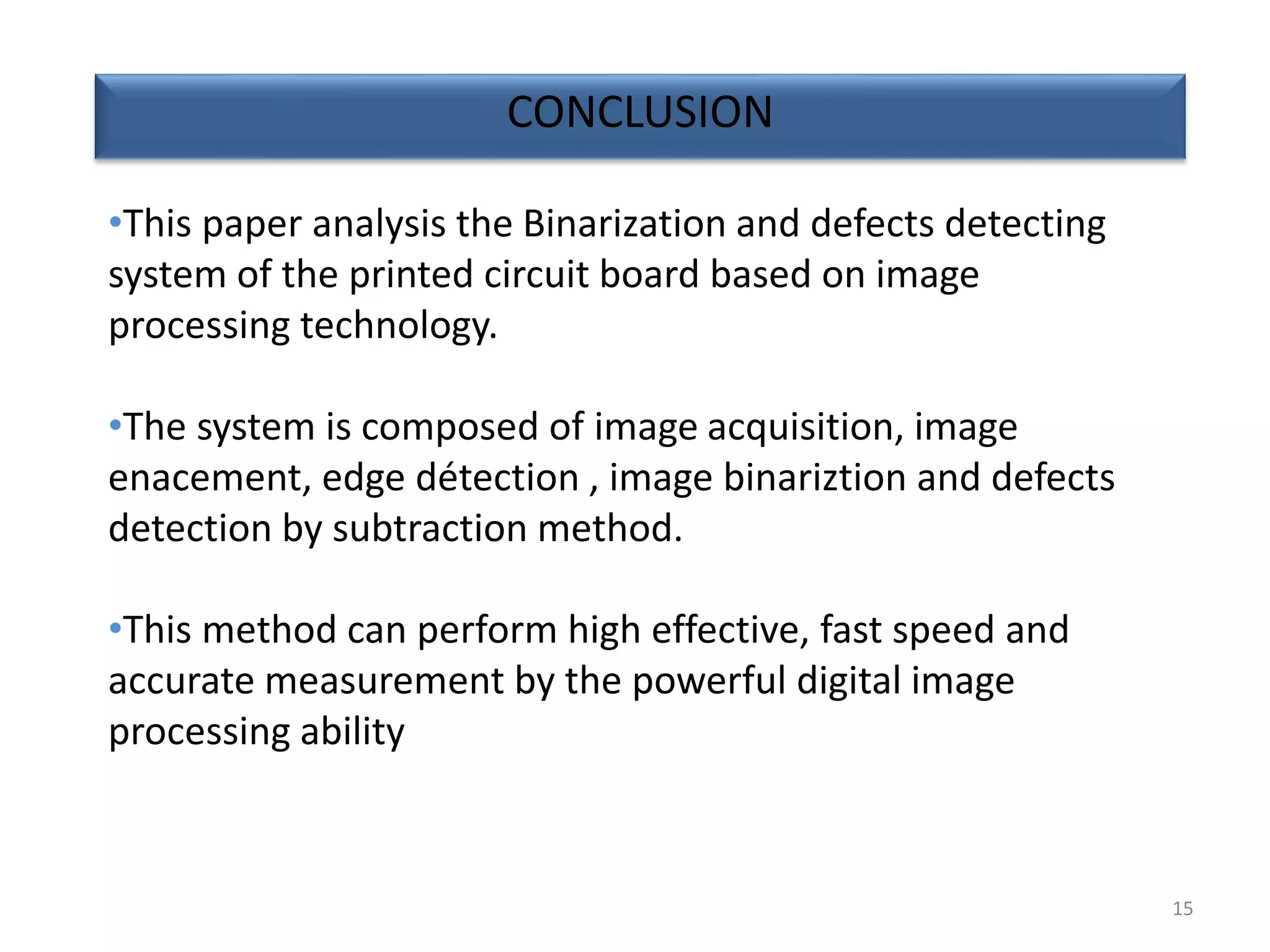Application of Image processing in Defect Detection of PCB by Jeevan B ...