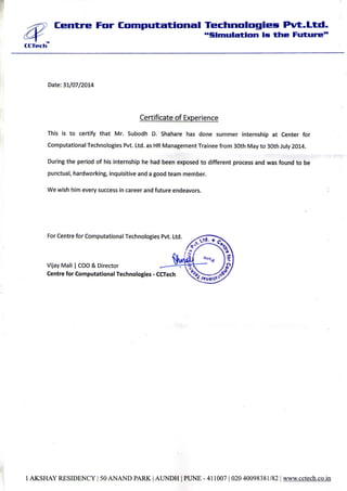 CCTECH Certificate | PDF