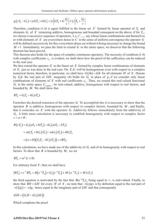 On Hilbert Space Operator Deformation Analysis in Application to Some ...