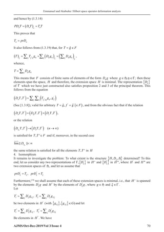On Hilbert Space Operator Deformation Analysis in Application to Some Elements of Elasticity ...