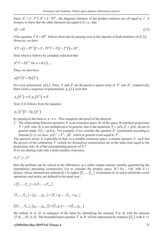 On Hilbert Space Operator Deformation Analysis in Application to Some Elements of Elasticity ...
