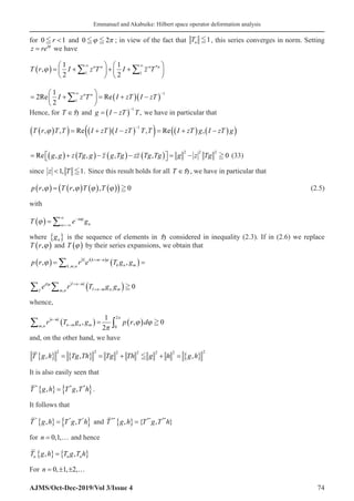 On Hilbert Space Operator Deformation Analysis in Application to Some Elements of Elasticity ...