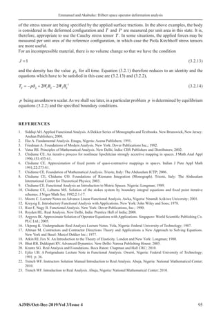 On Hilbert Space Operator Deformation Analysis in Application to Some Elements of Elasticity ...