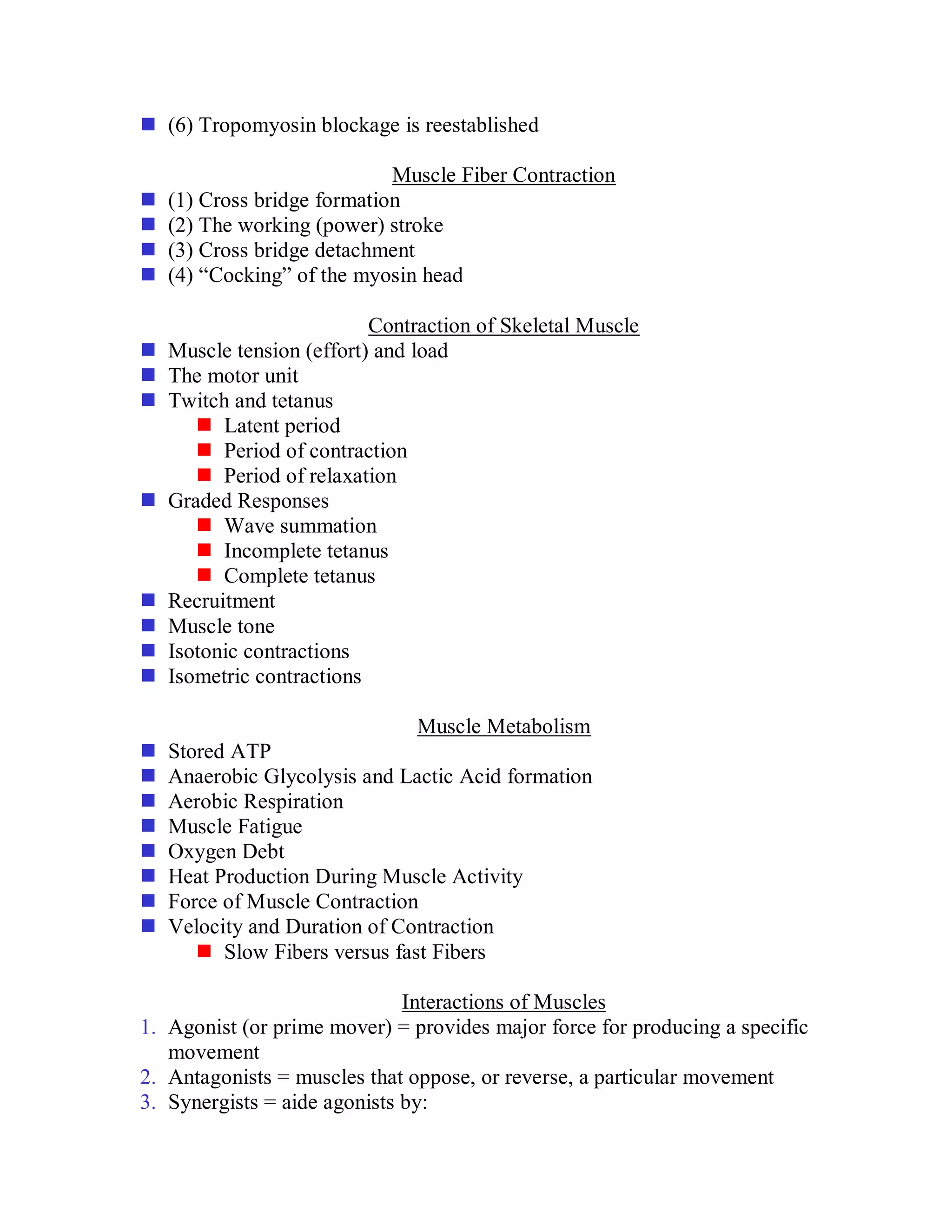 anatomy and physiology the muscular system | PDF