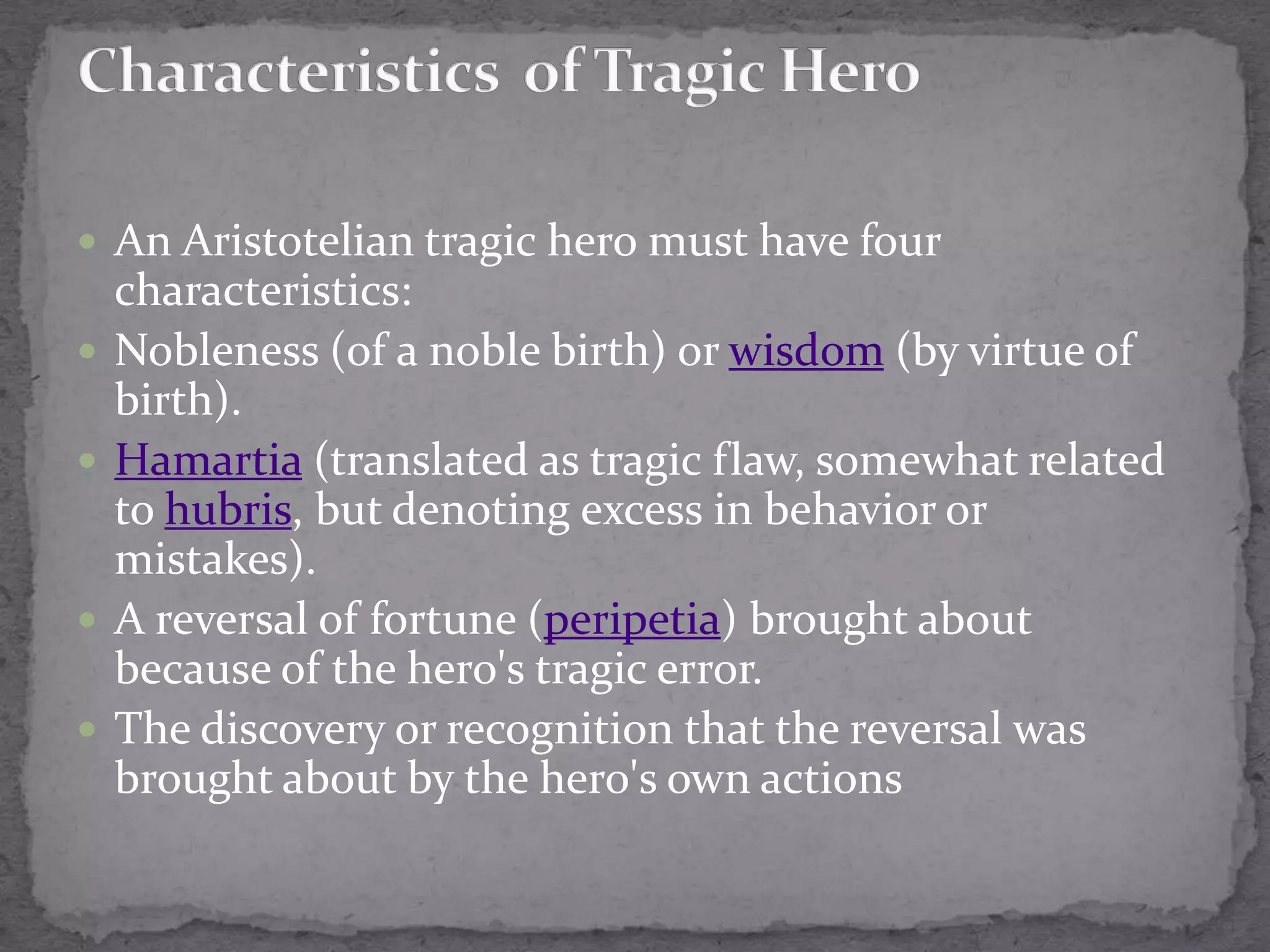 Aristotle'[s view on Tragic Hero | PPTX