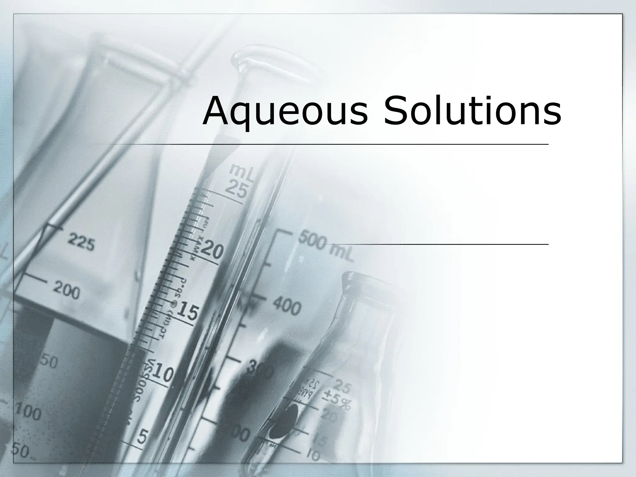 Aqueous Solutions in Grade 11 Chemistry Course | PPT