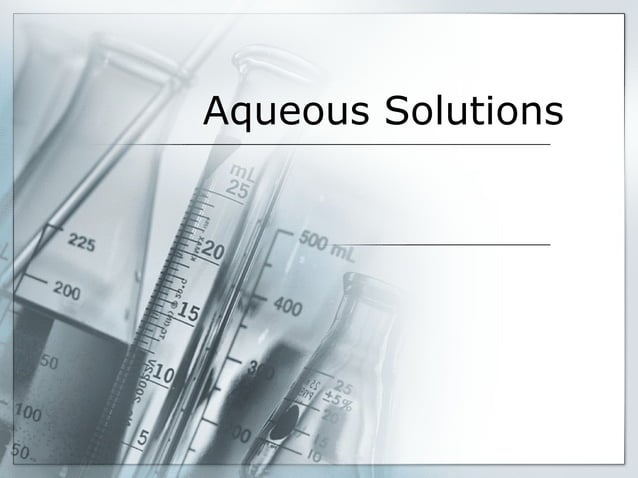 Aqueous Solutions in Grade 11 Chemistry Course | PPT