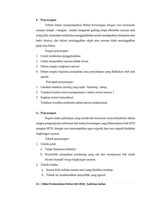 07 bahan ajar dasar dasar intelijen polhut 01 | PDF