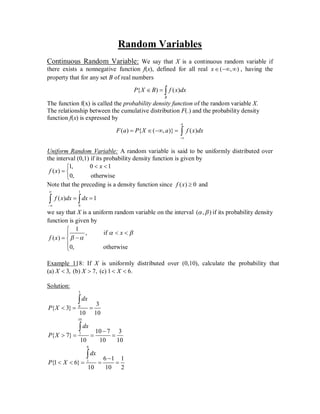 Random variables | PDF