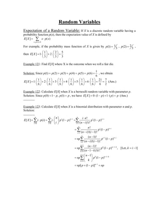 Random variables | PDF