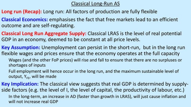 Classical Long Run Aggregate Supply (LRAS) | PPTX | Business | Business ...