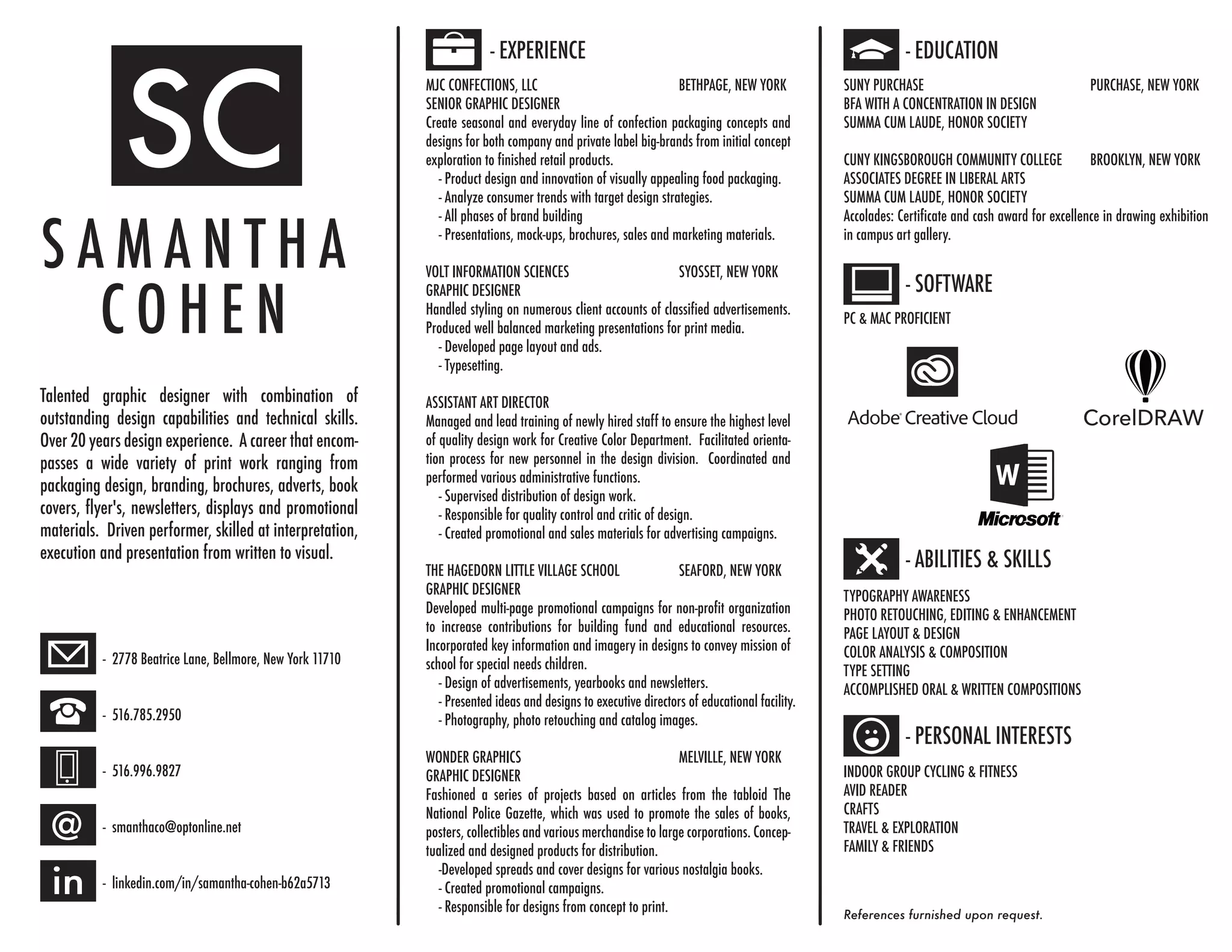 SAMANTHA COHEN RESUME GRAPHIC DESIGN | PDF