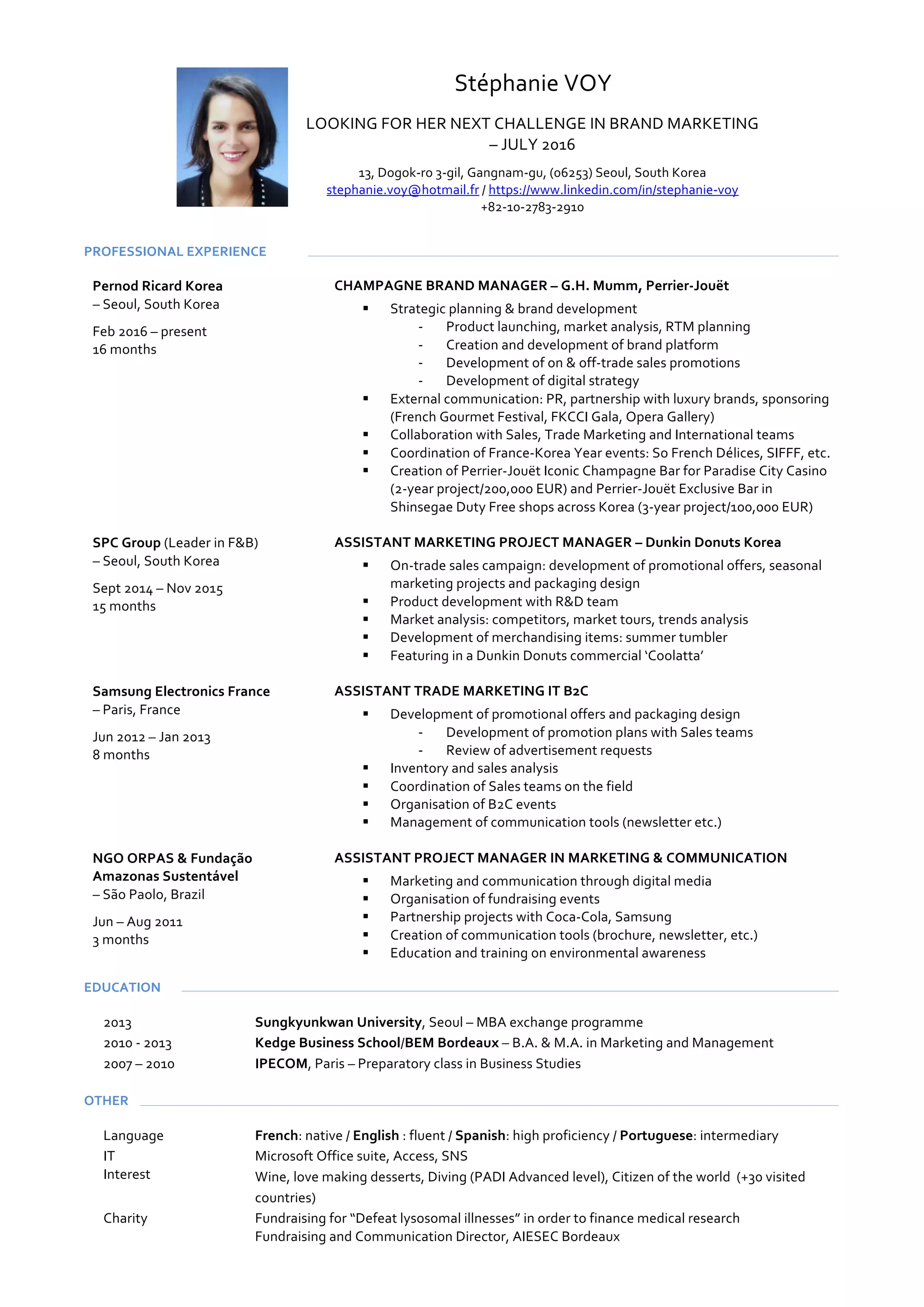CV2016_Stéphanie VOY | PDF