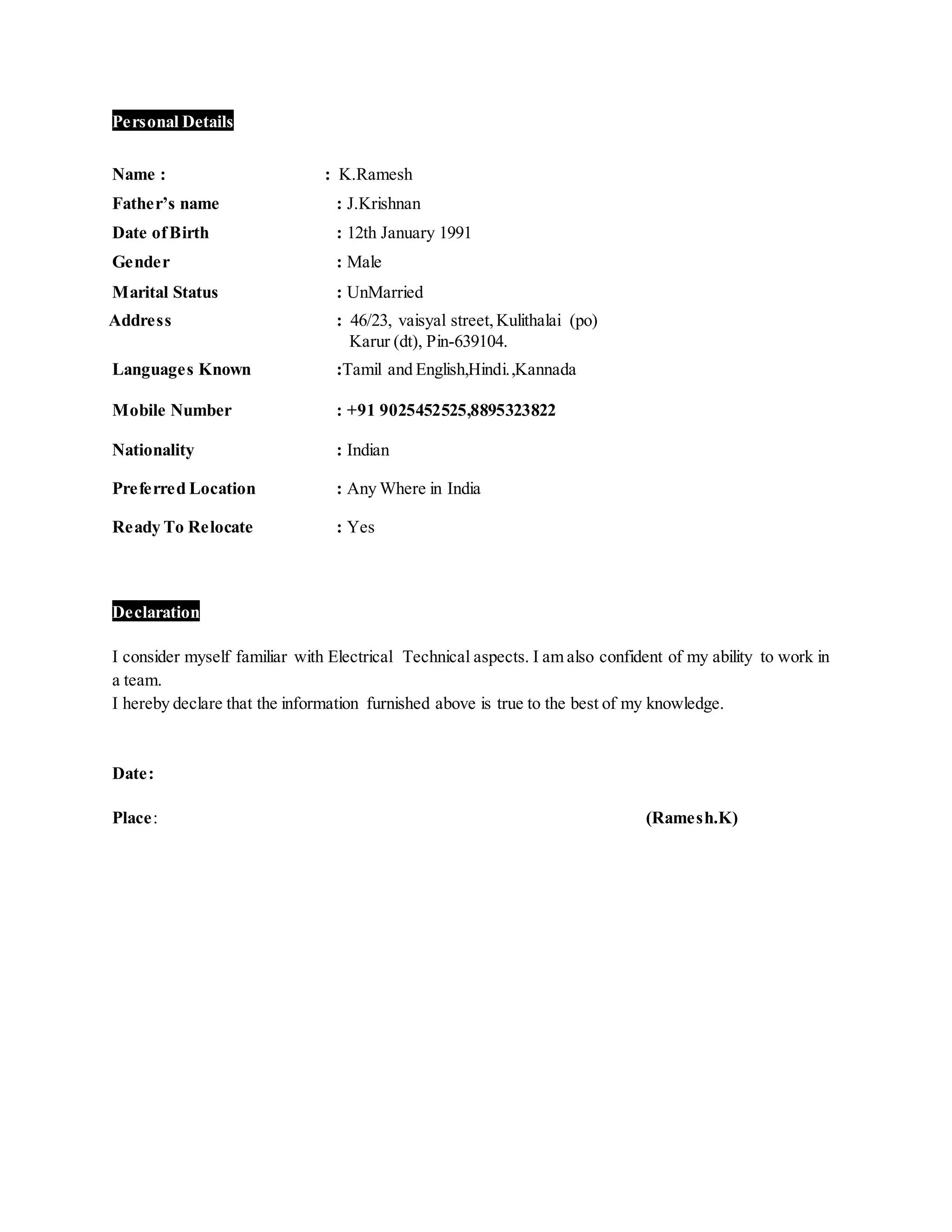Ramesh Resume | DOCX