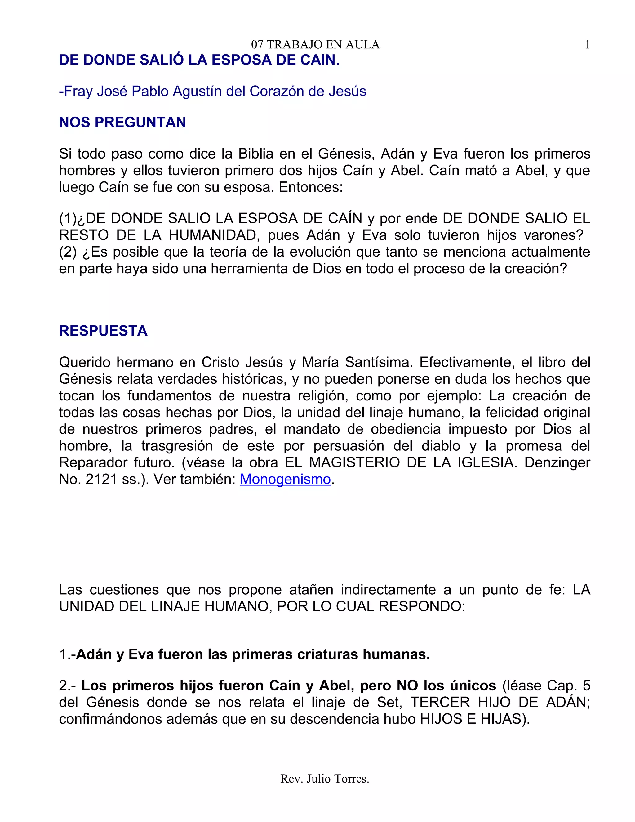 caín y su esposa | DOC