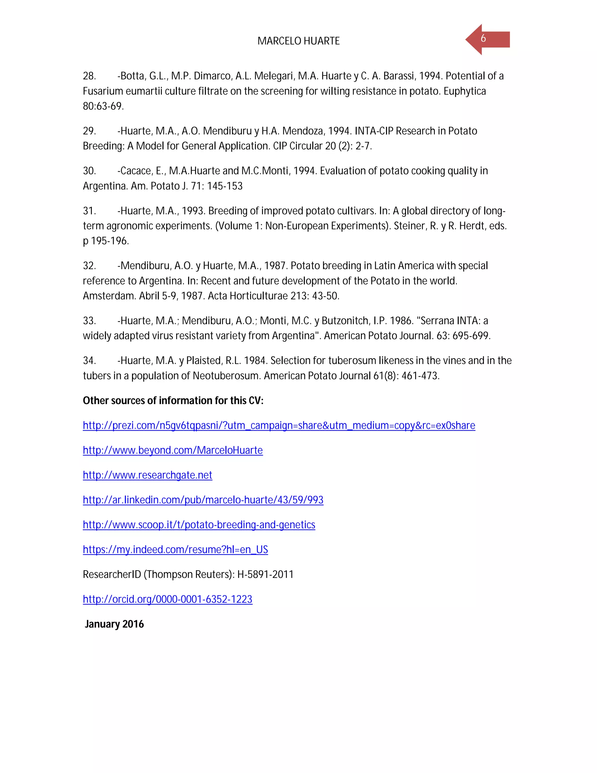 Huarte CV 2016 | PDF