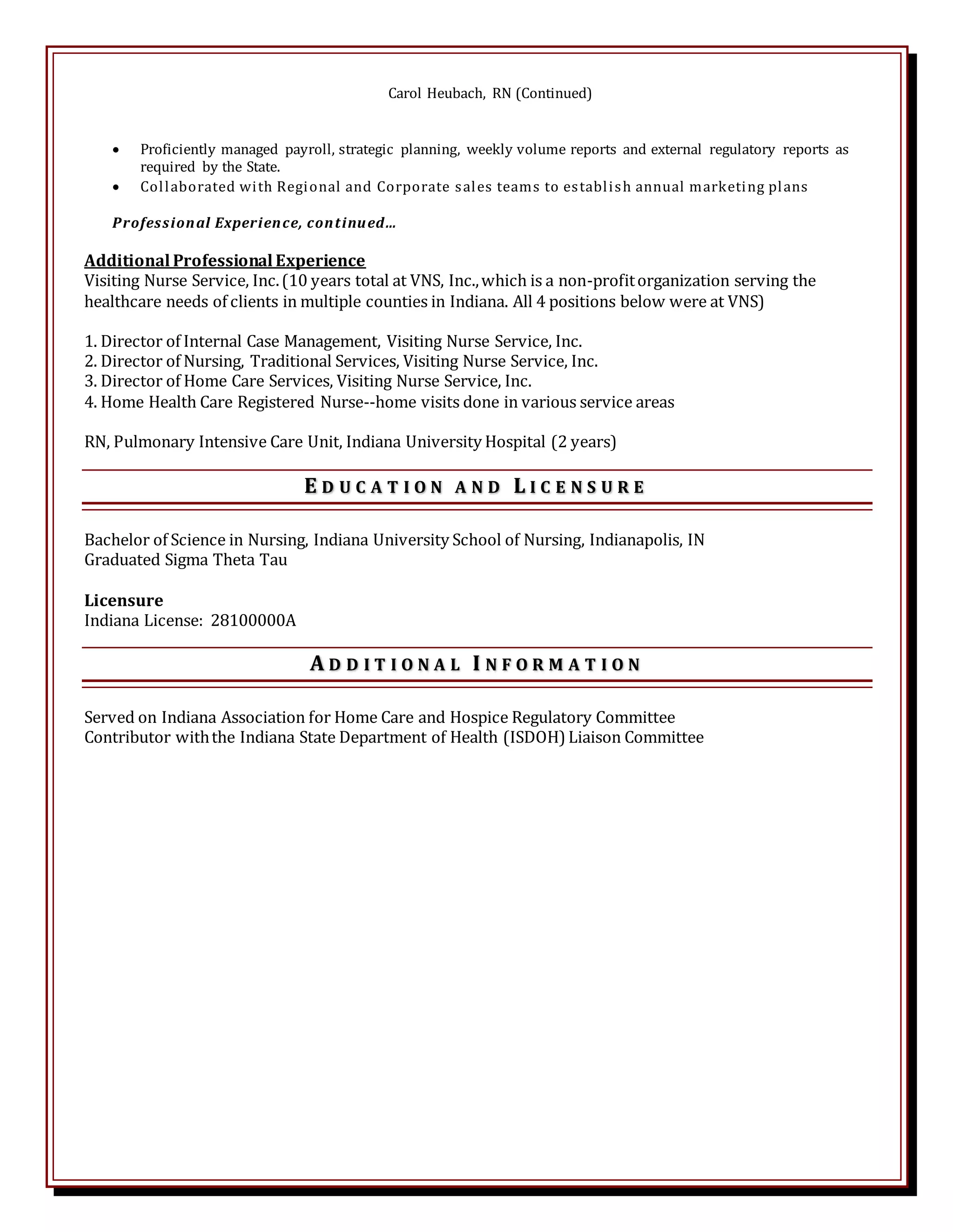Carol's Resume 2016 | DOCX | Healthcare Industry | Industries