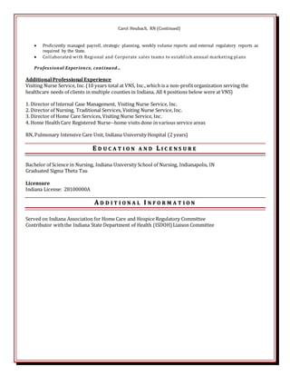 Carol's Resume 2016 | DOCX | Healthcare Industry | Industries