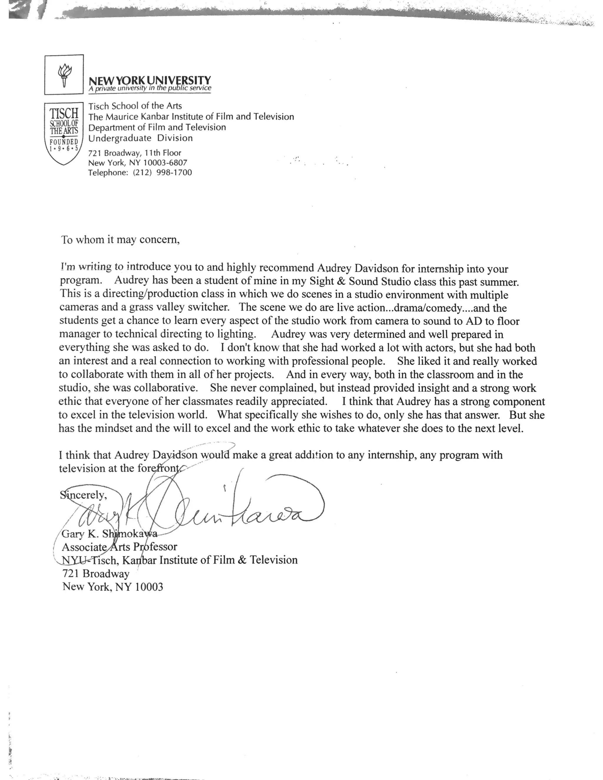 Recommendation Letters Gary | PDF