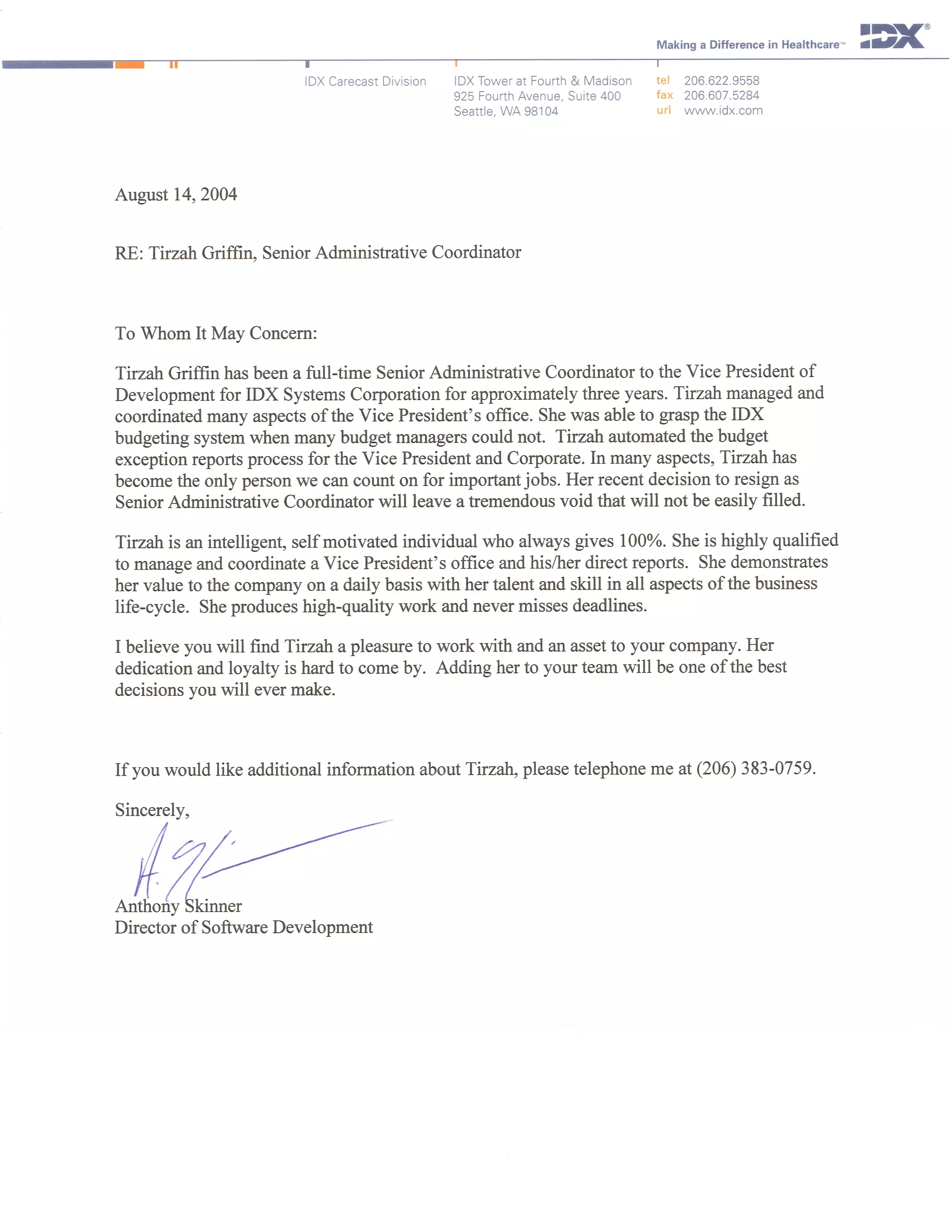 IDX Reference Letters | PDF