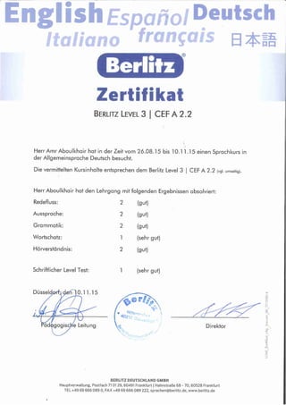 Deutsch certificate | PDF