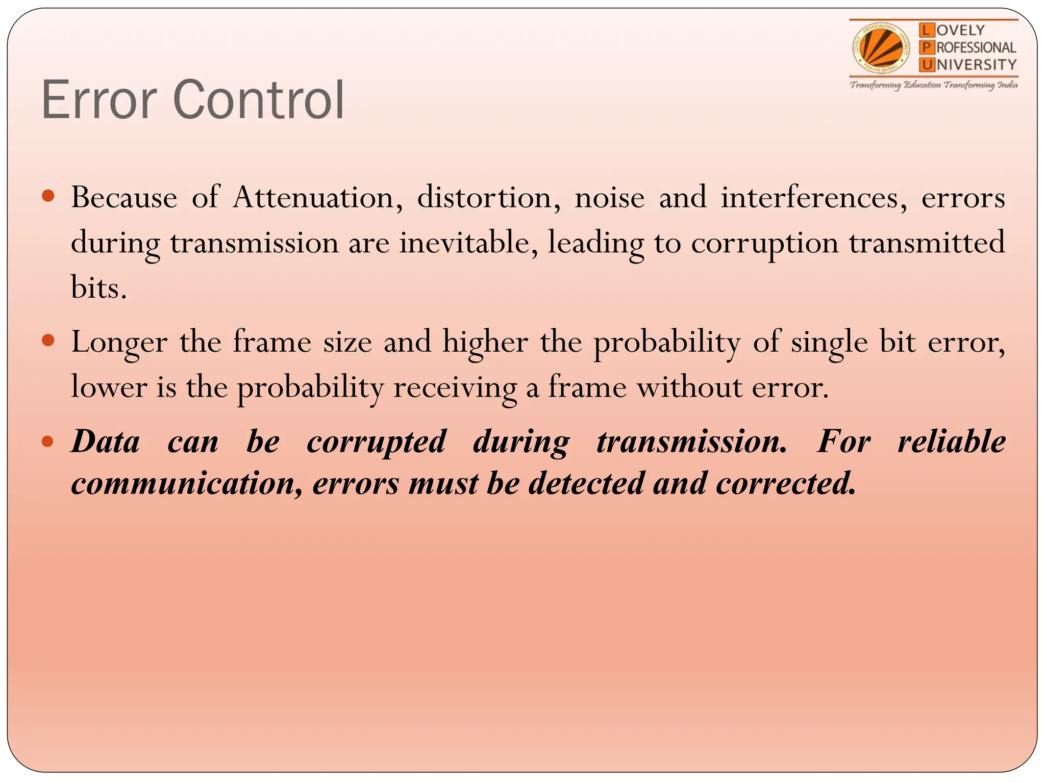 07 Data Link LayerError Control.pdf | Programming Languages | Computing