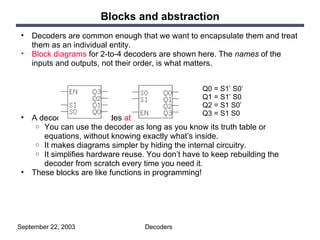 07Decoders121 | PPT | Programming Languages | Computing