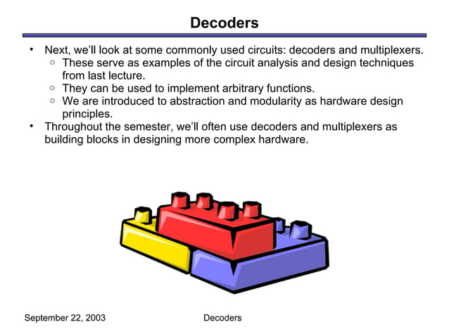 07Decoders121 | PPT | Programming Languages | Computing