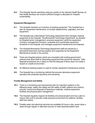 Blueprint Standards for Hospital Management in Ethiopia_tcm207-16656 | PDF