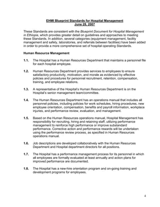 Blueprint Standards for Hospital Management in Ethiopia_tcm207-16656 | PDF