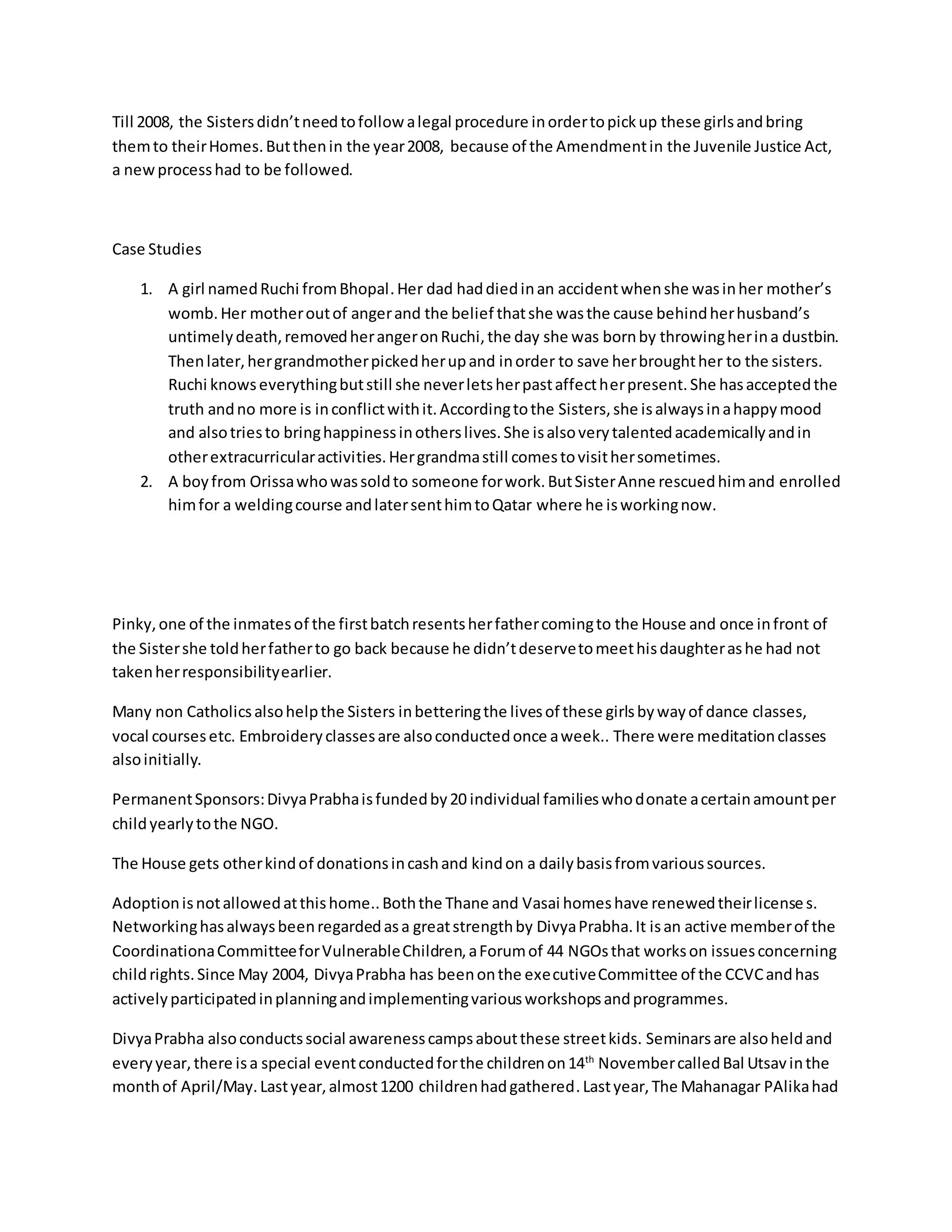 A Day at Divya Prabha | DOCX