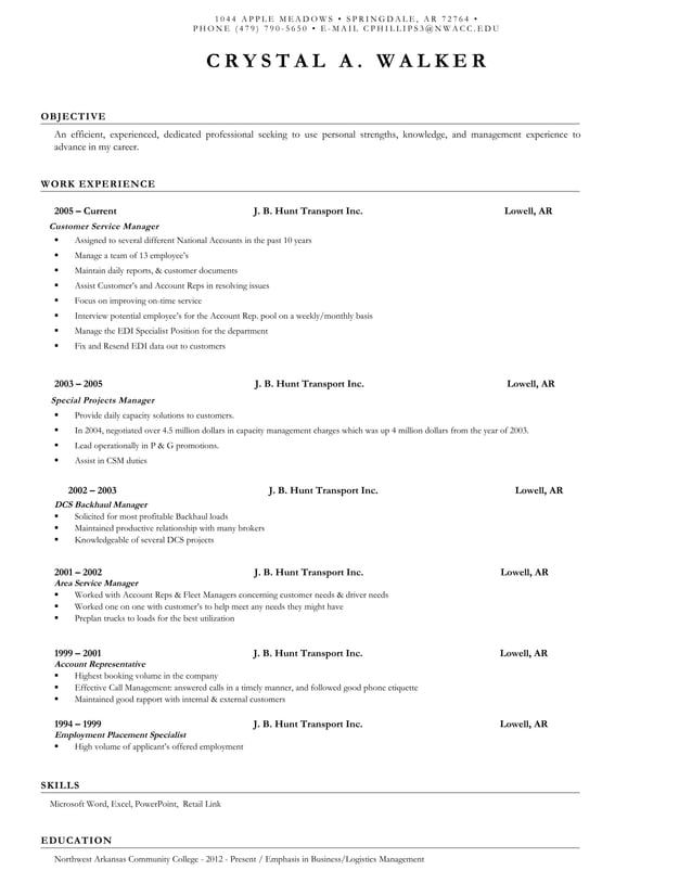 Crystal's Resume15 | DOC