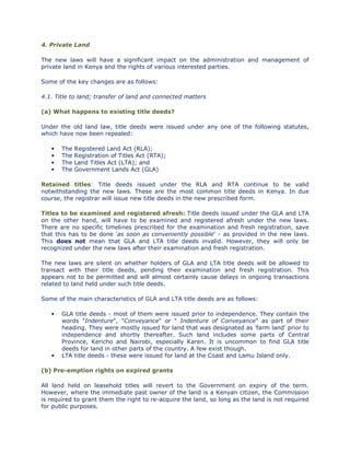 Synopsis of the Land Laws in Kenya | PDF