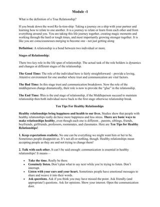 psychology notes on relationship management | PDF