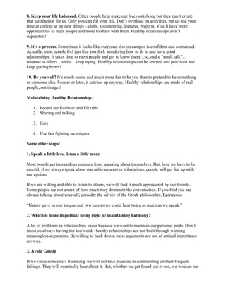 psychology notes on relationship management | DOC | Dating | Family and ...