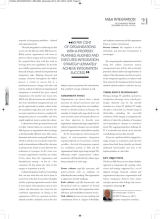 M&A Integration article in Accountancy Ireland | PDF