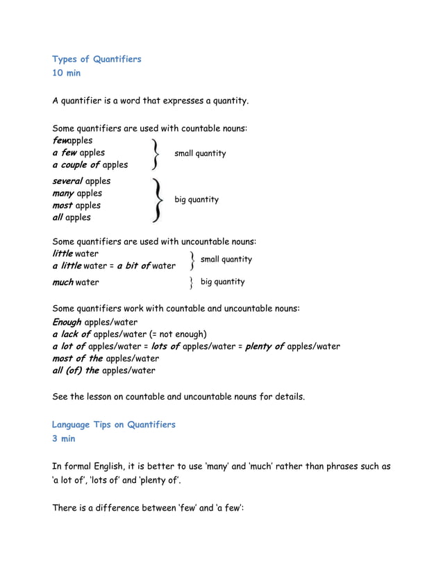 07 english grammar quantifiers - 01 countable vs uncountable pdf | PDF