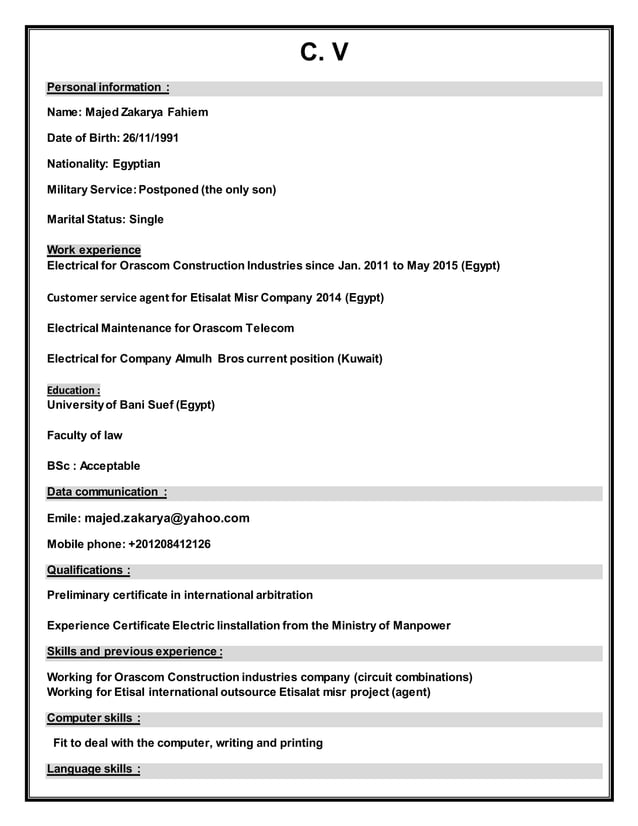majed c.v | DOCX