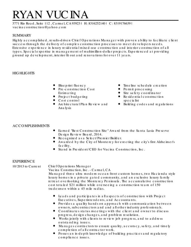 First Draft -Ryan Vucina Resume-4 | PDF