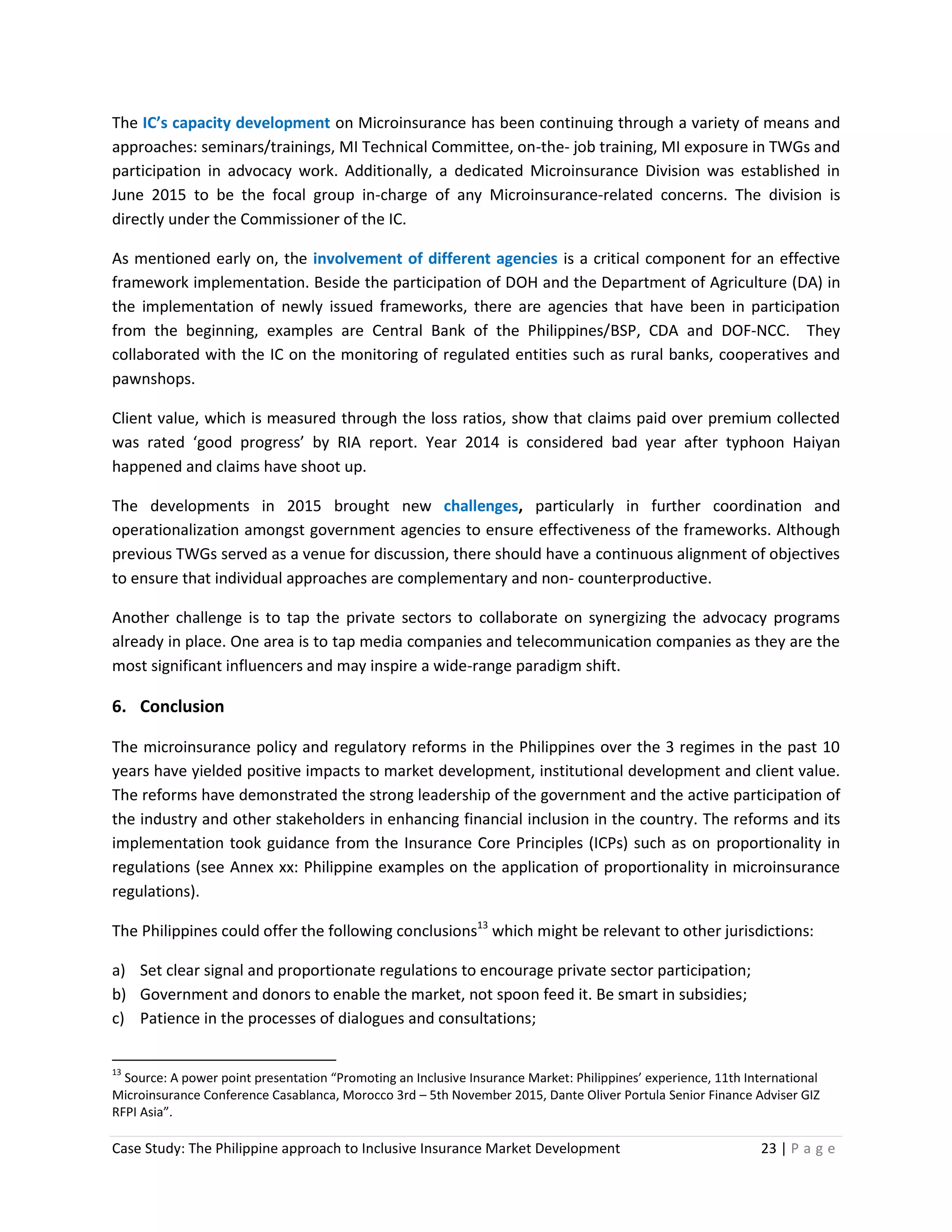 Case Study_Philippine approach to developing inclusive insurance market ...