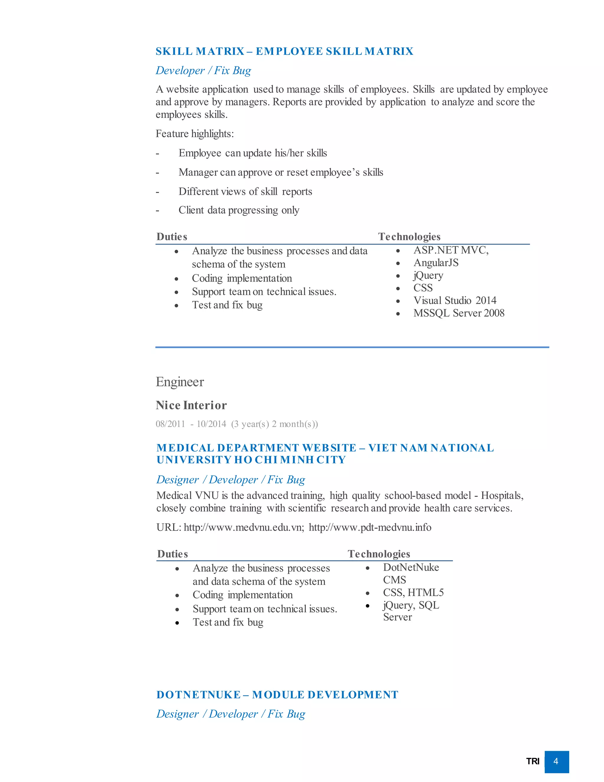 Nguyen Dung Tri - New Resume | DOCX