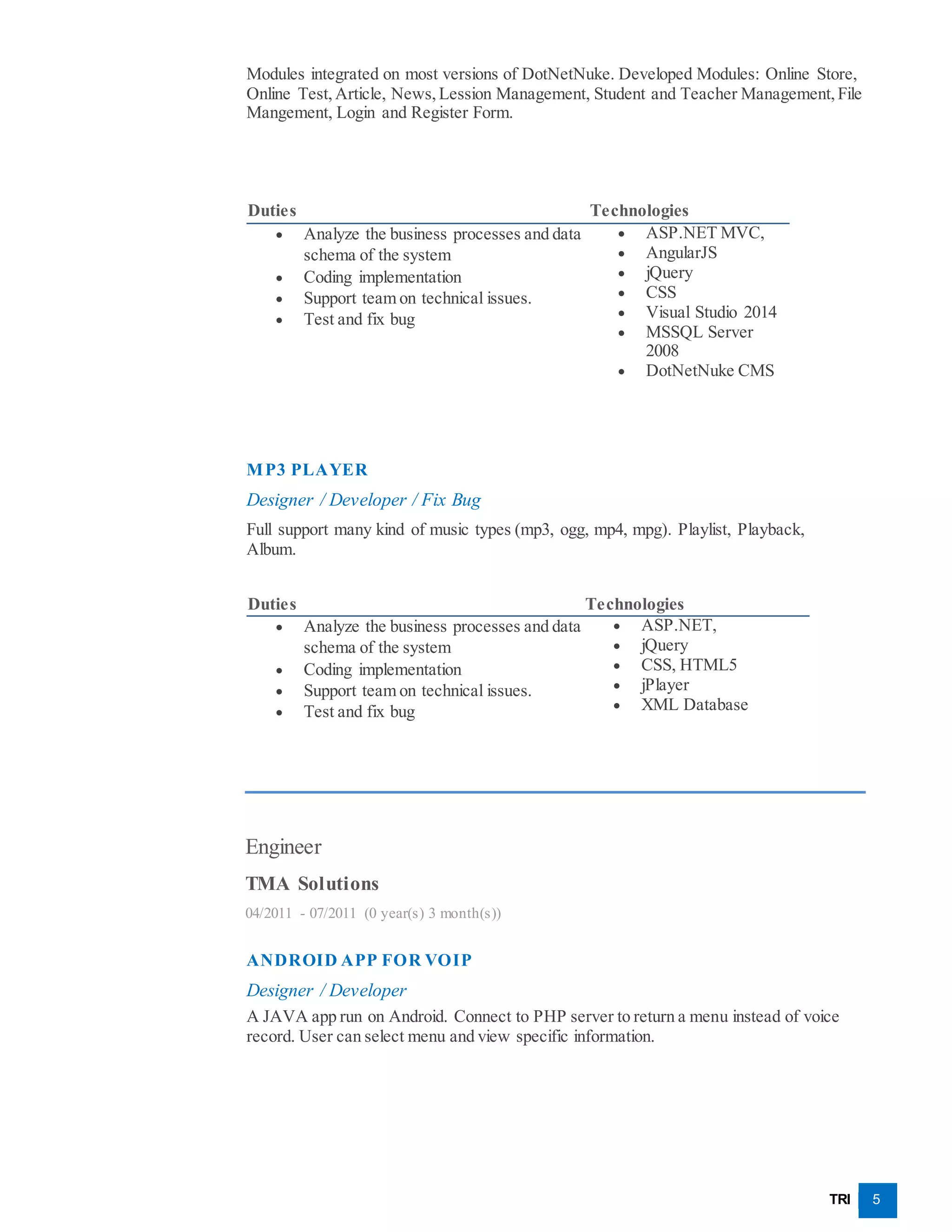 Nguyen Dung Tri - New Resume | DOCX